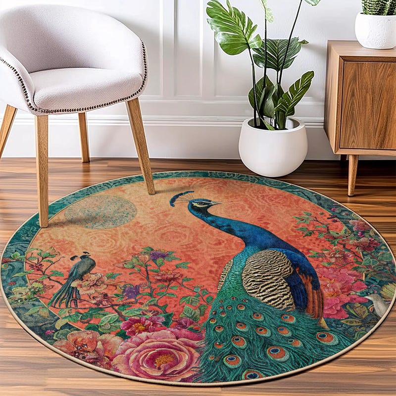 Round Boho Rug - Etsy