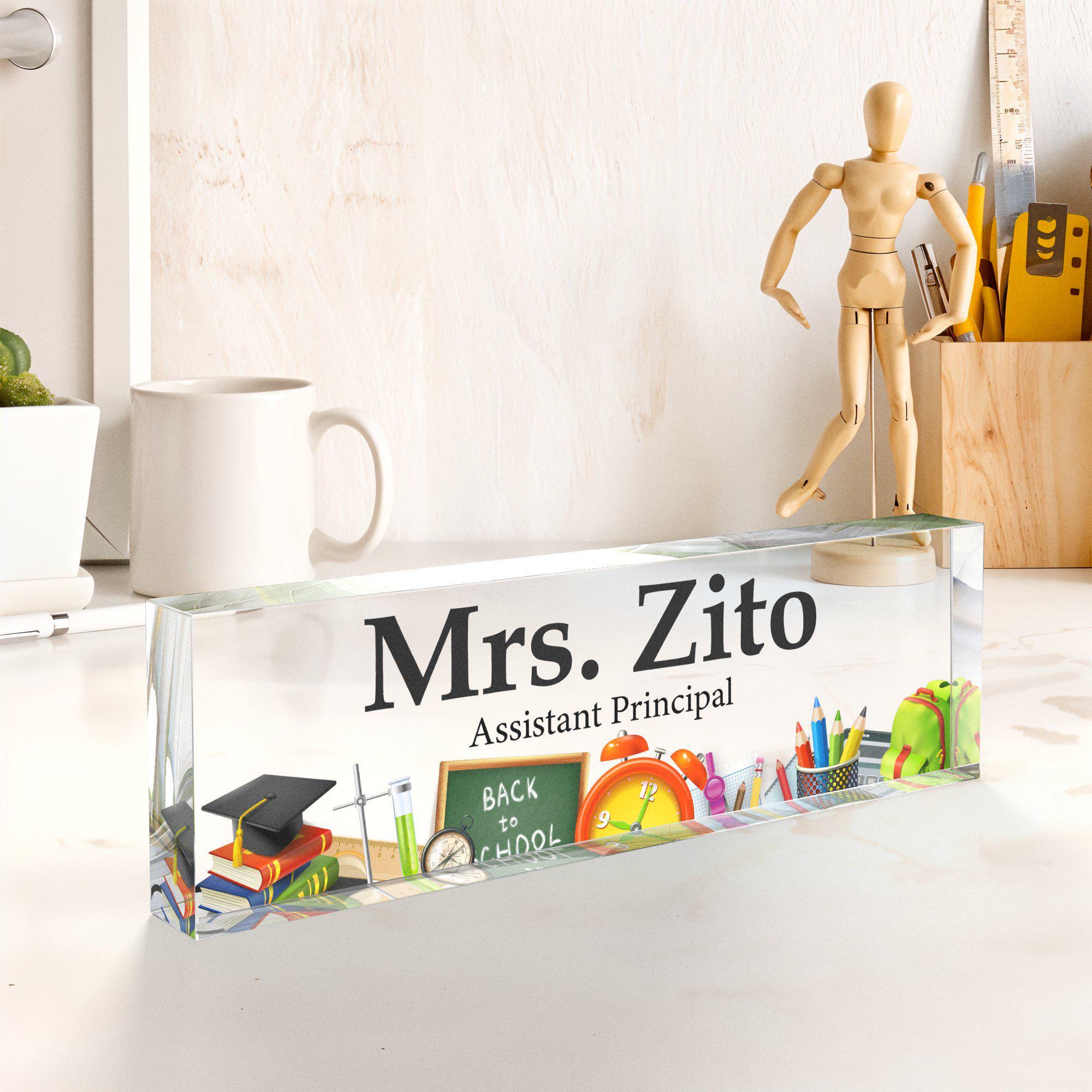 Acrylic Teacher Nameplate - Custom Desk Sign for Office or Classroom ...