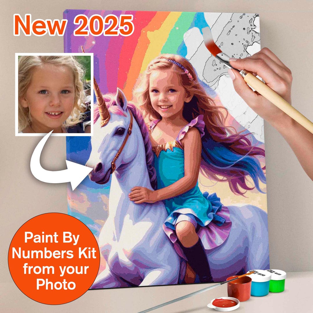 Custom Paint by Numbers Using Your Photo, Magical Unicorn Paint by ...