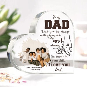 Heart Shaped Acrylic Plaque, Personalized Father's Day Gift, Unique Dad ...