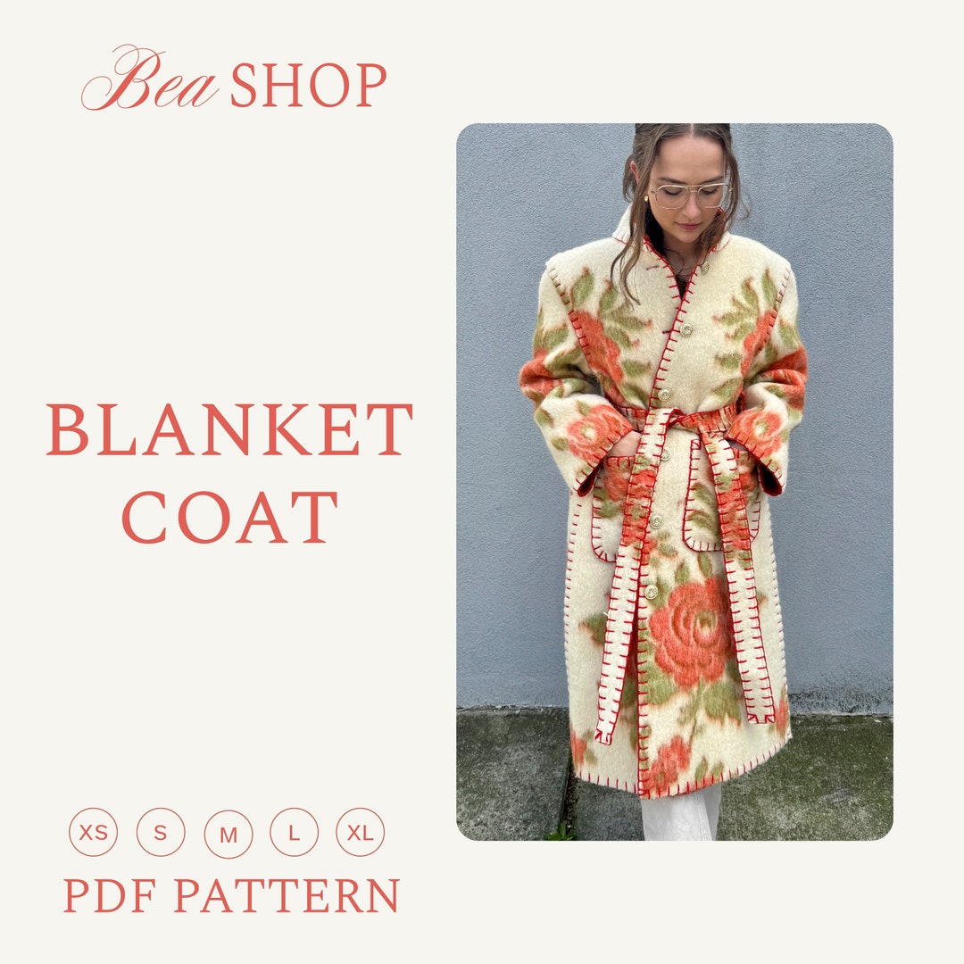 Blanket Coat Pdf Sewing Pattern For Women Etsy