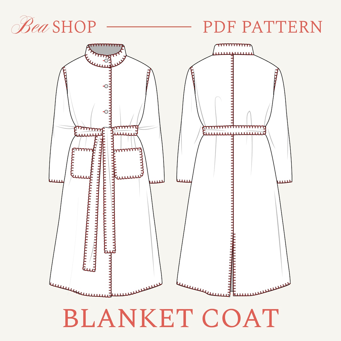 Blanket Coat PDF Sewing Pattern for Women - Etsy
