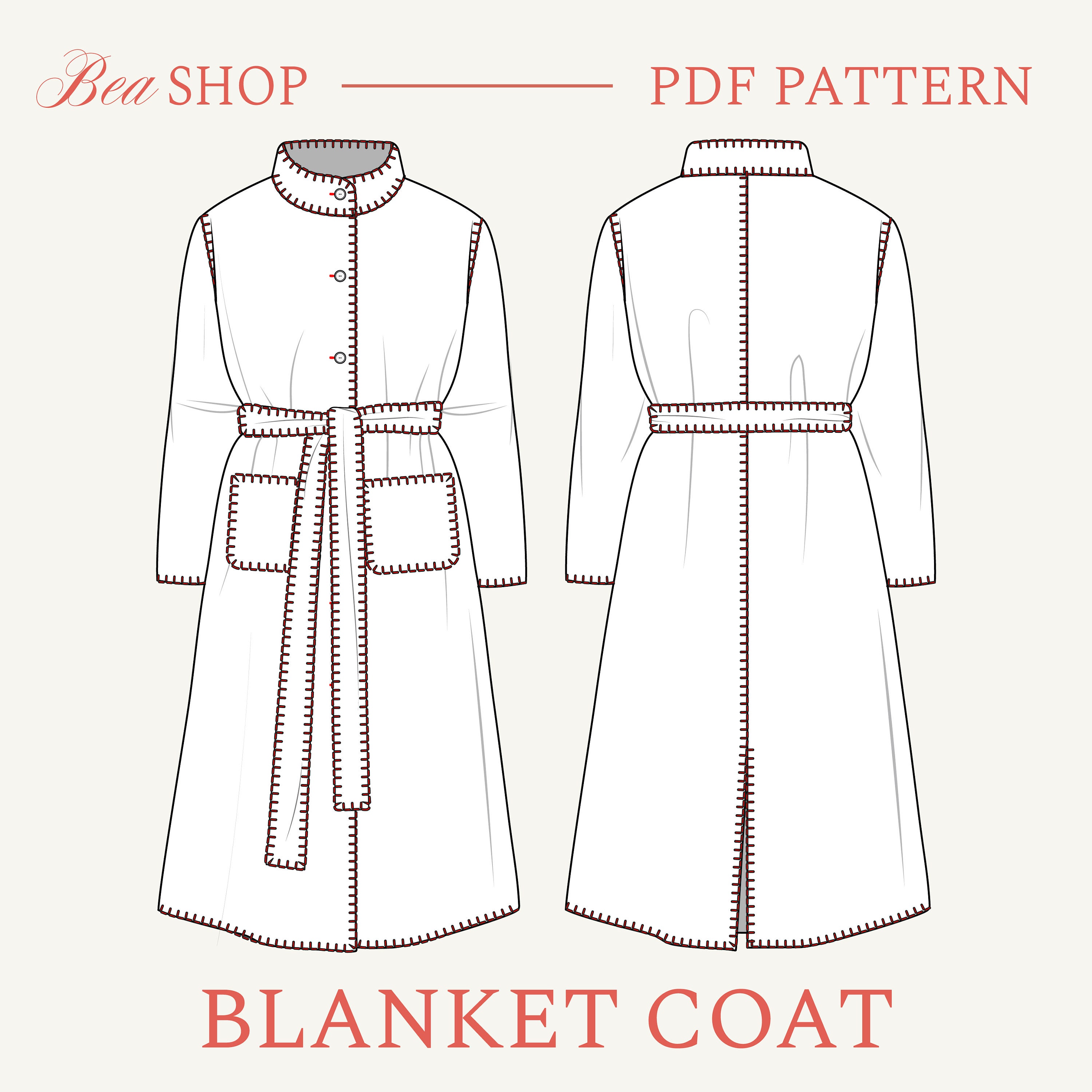 Blanket Coat PDF Sewing Pattern for Women - Etsy