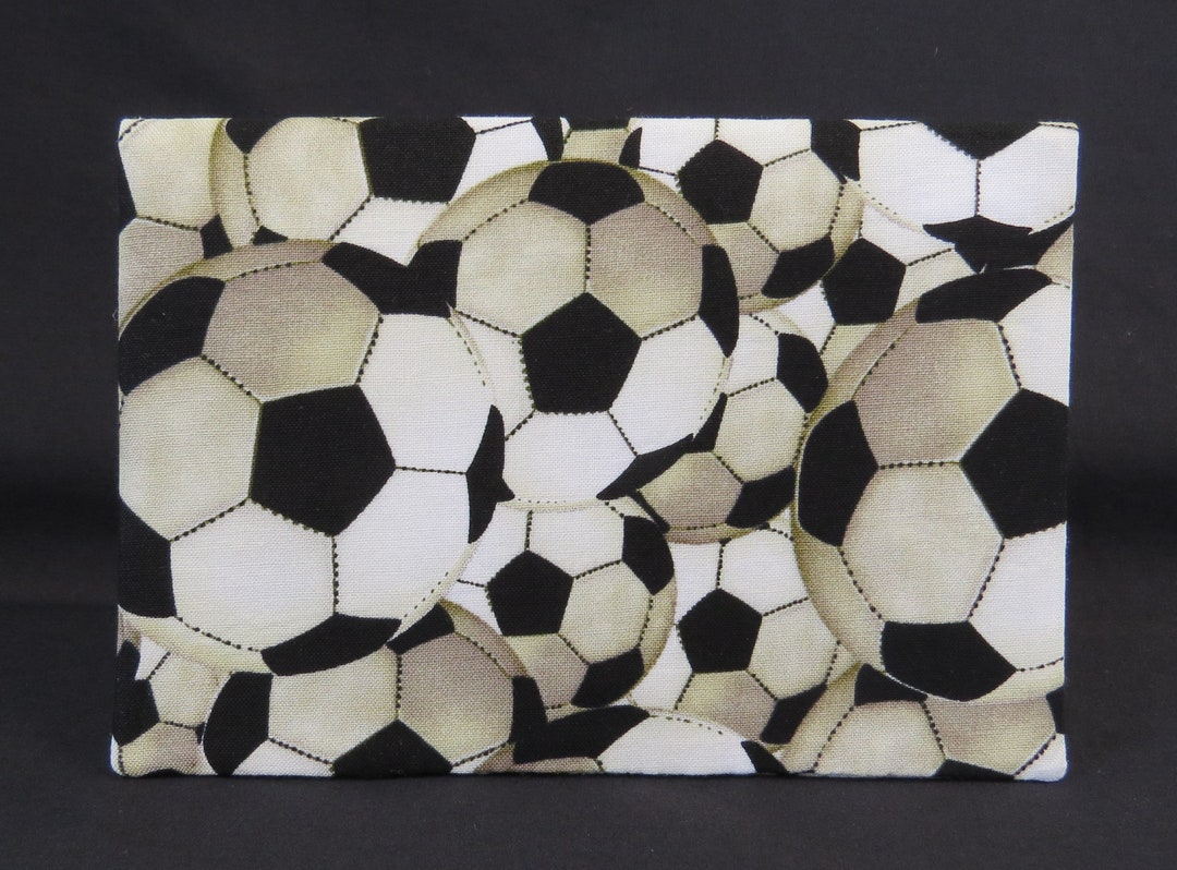 Checkbook Cover Cotton Fabric Top Stub Soccer Balls - Etsy