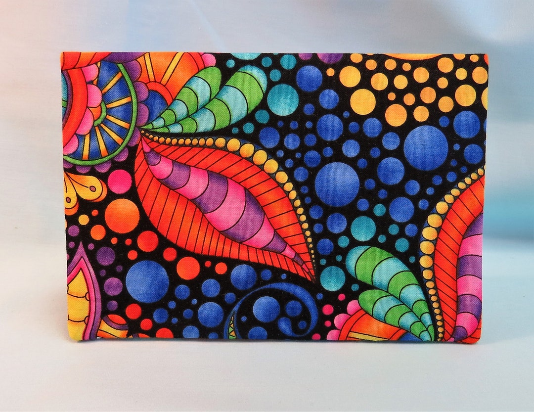 Checkbook Cover Cotton Fabric Top Stub Floral Geometric Design - Etsy