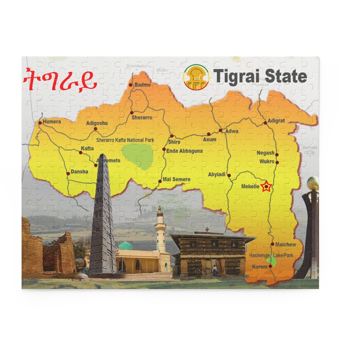 Tigray Map With Names Puzzle 120, 252, 500-piece - Etsy