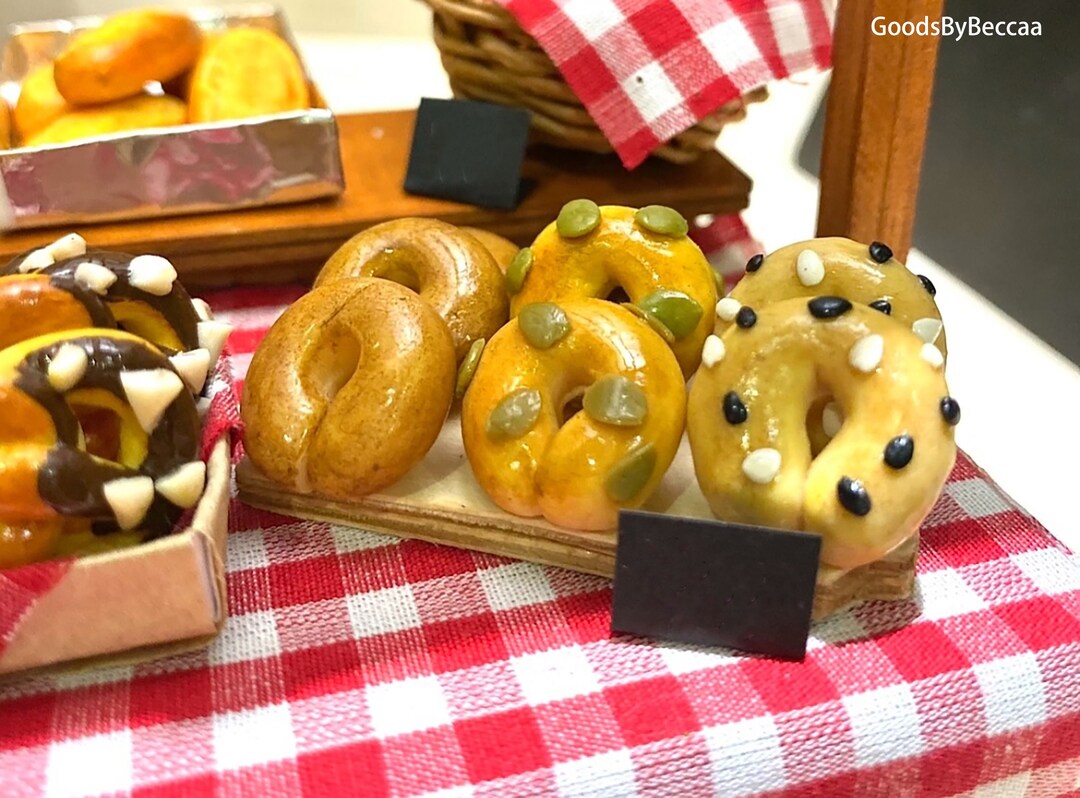 Miniature Bagel,miniature Bread,miniature Desserts, 1:12, Miniature ...