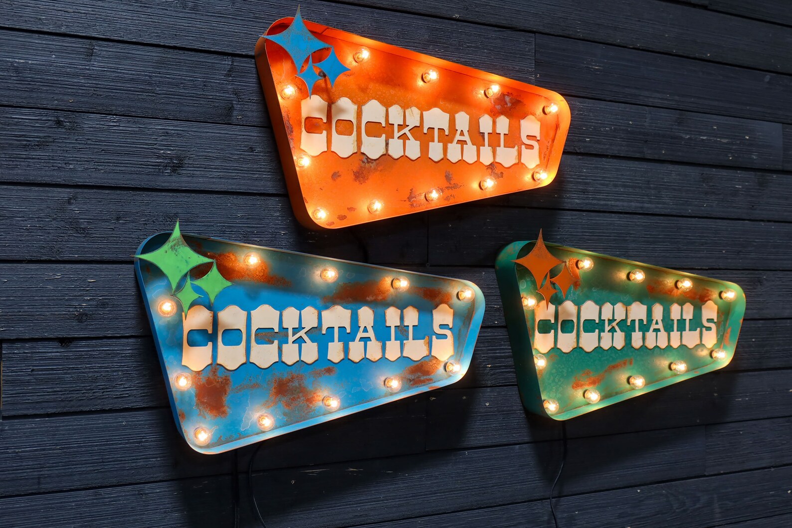 Retro Lighted Cocktails Sign - Etsy