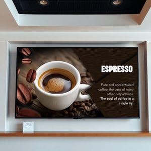 Coffee Digital Menu, Design Service for Super TV Board, Animated TV ...