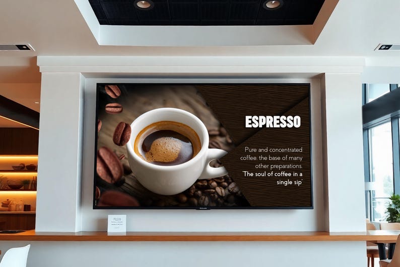 Coffee Digital Menu, Design Service for Super TV Board, Animated TV ...