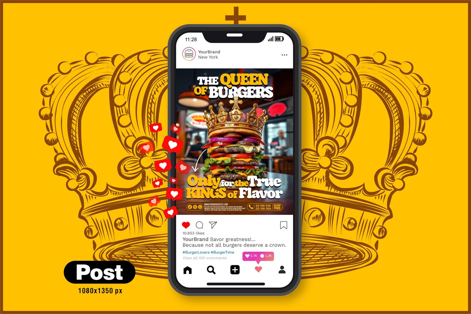 The Queen of Burgers, Post&story Template | Queen Burgers for Social ...