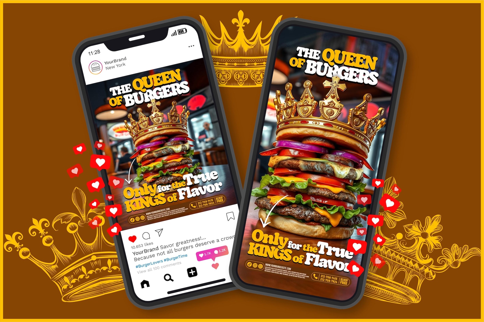 The Queen of Burgers, Post&story Template | Queen Burgers for Social ...