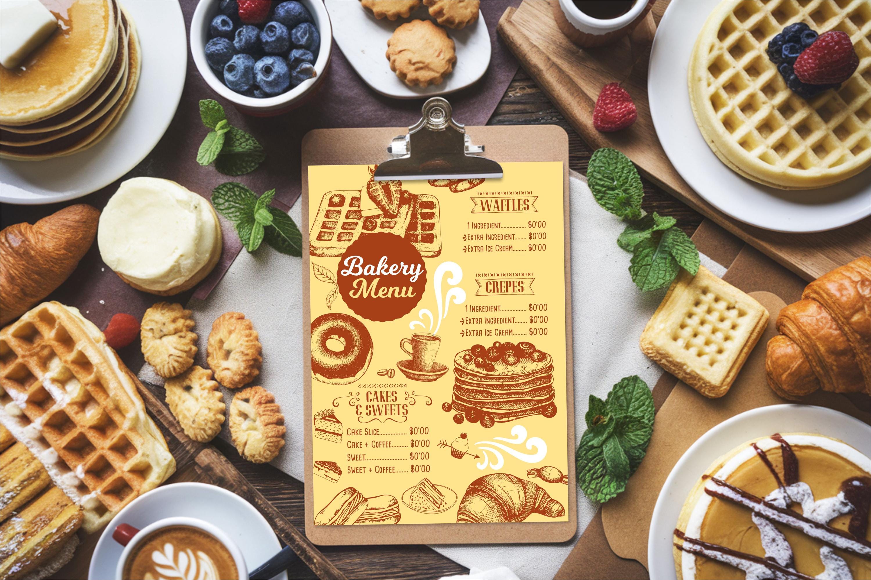 Bakery Menu, Editable Bakery Menu, Desserts Menu Template, Bakery Flyer ...