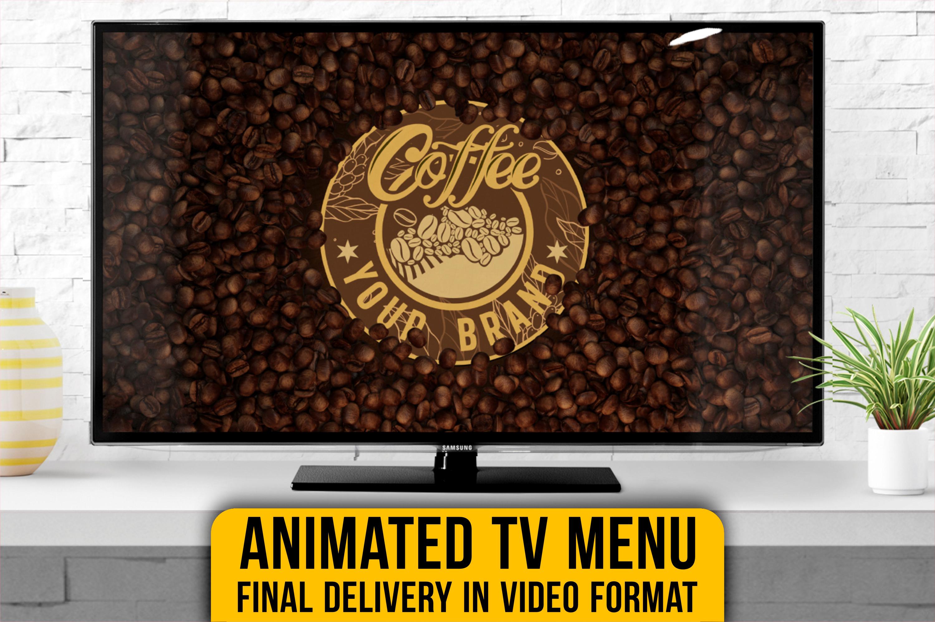 Coffee Digital Menu, Design Service for Super TV Board, Animated TV ...
