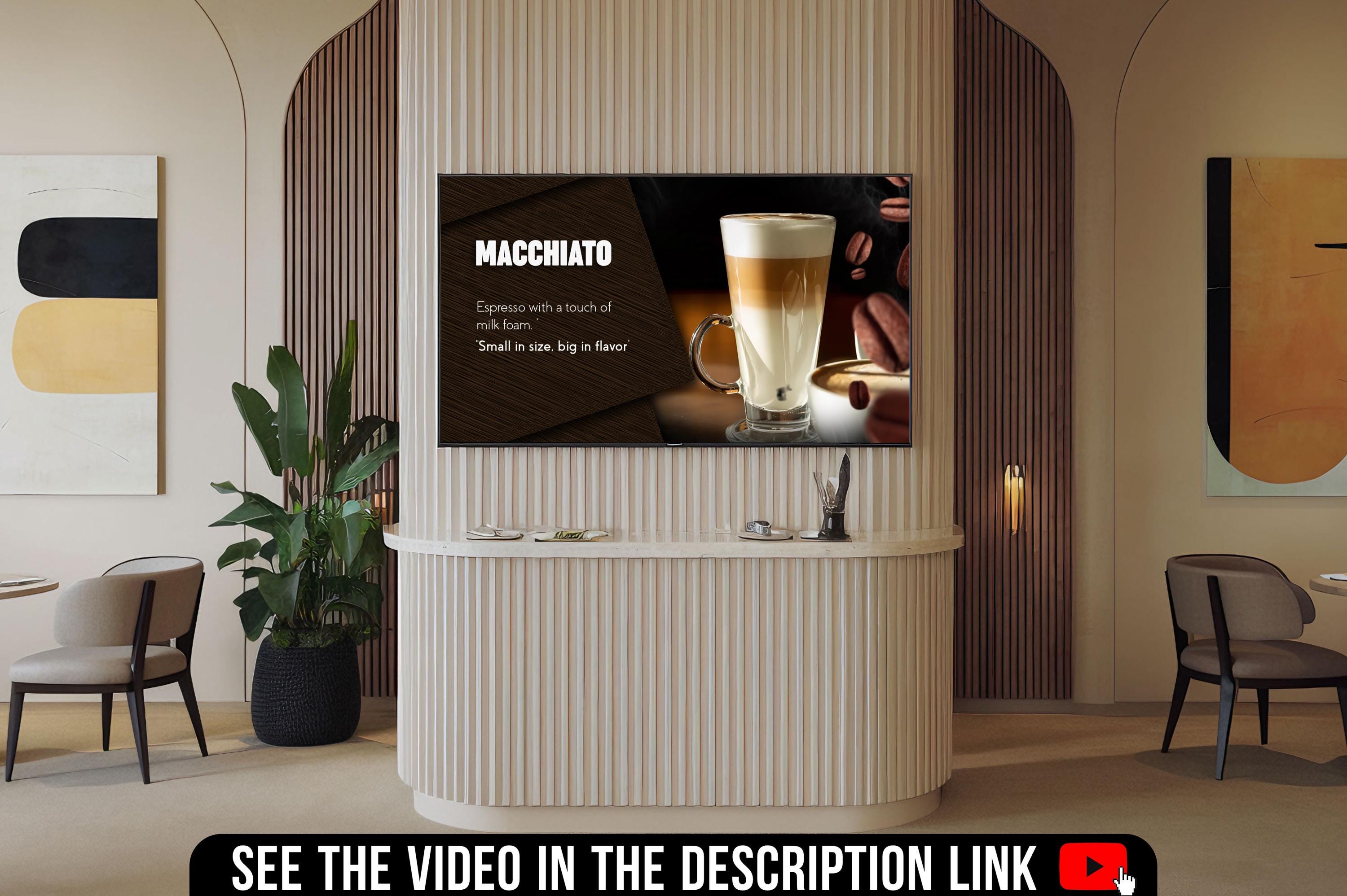 Coffee Digital Menu, Design Service for Super TV Board, Animated TV ...