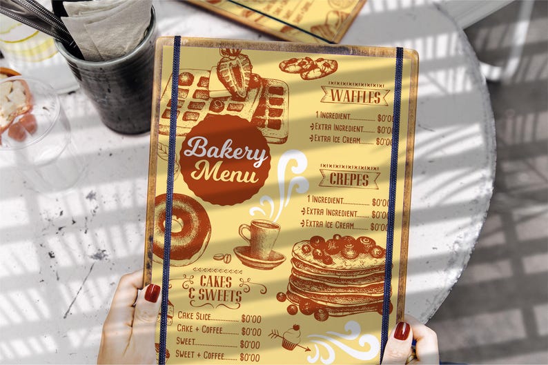 Bakery Menu, Editable Bakery Menu, Desserts Menu Template, Bakery Flyer ...