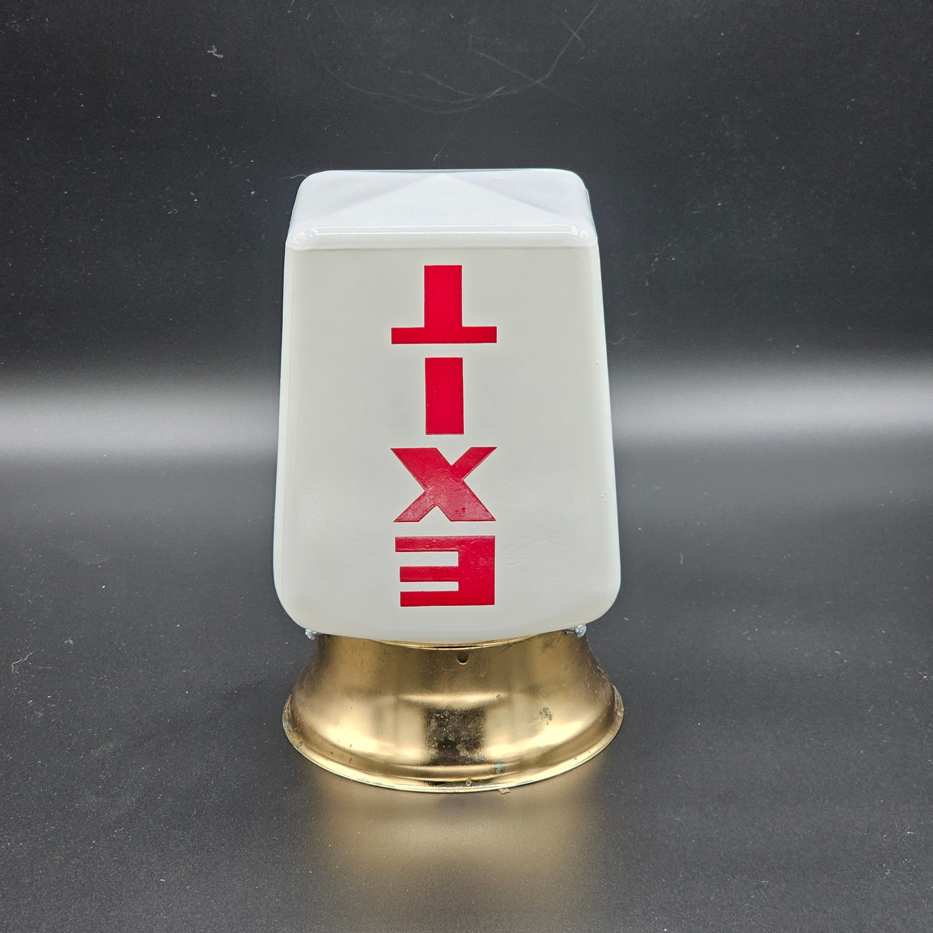 Vintage Three-sided Glass EXIT Sign With Brass Mounting Fixture - Etsy