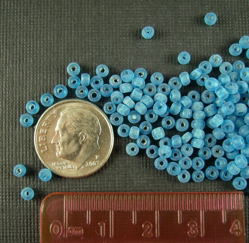 RARE Sweet Tropical Blue Antique Italian Glass Seed Beads - 2mm - Semi ...