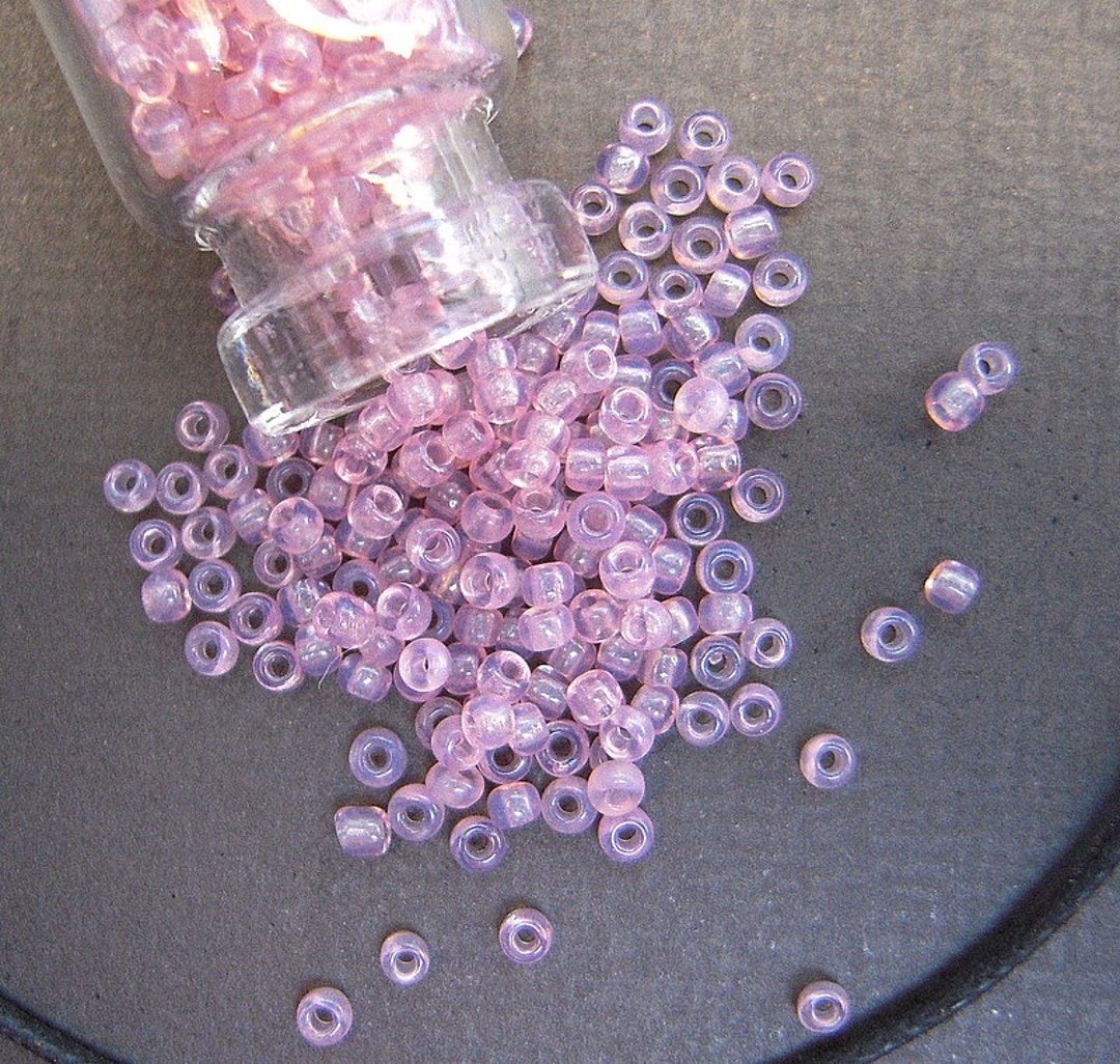 TINY Translucent Pink Mauve Vintage French Glass Seed Beads - 1x2mm ...