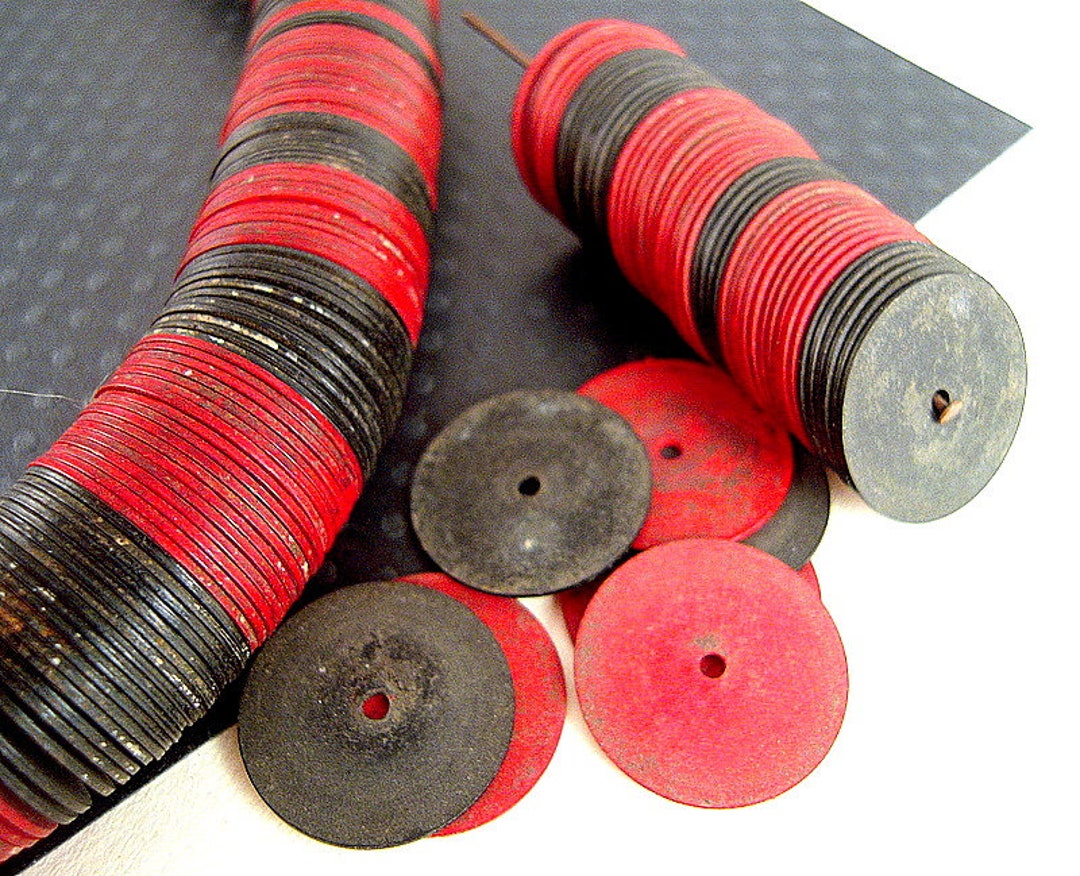 115 Pc. Vintage Vulcanite Red & Black African Heishi Beads - Etsy