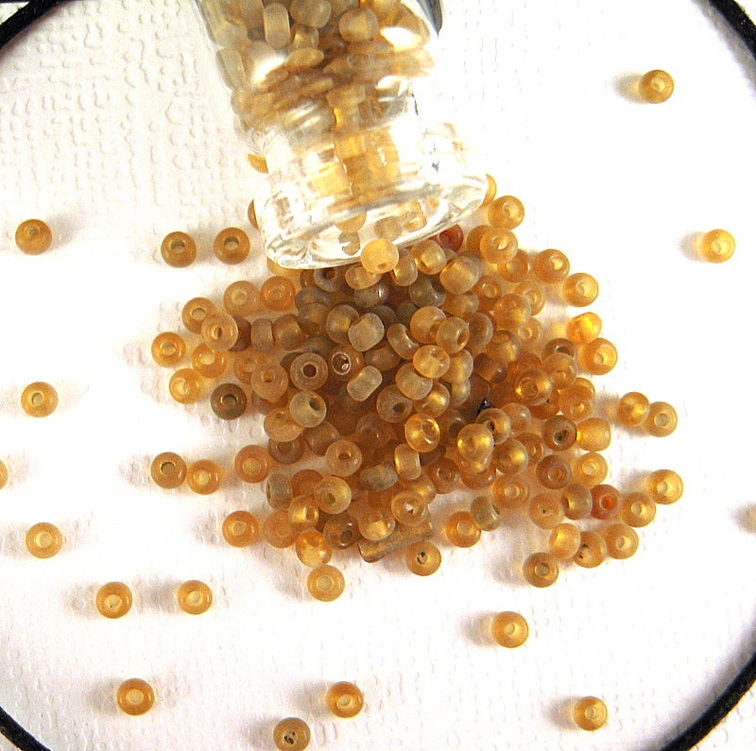 RUSTIC Dusty Topaz Antique Italian Glass Seed Beads - 1x2mm - Muted ...