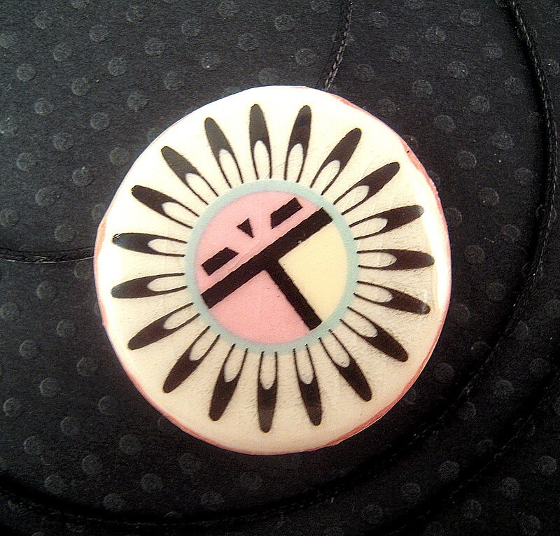 Zuni Sun Symbol Southwestern Ceramic Bead 32mm Custom Pink | Etsy