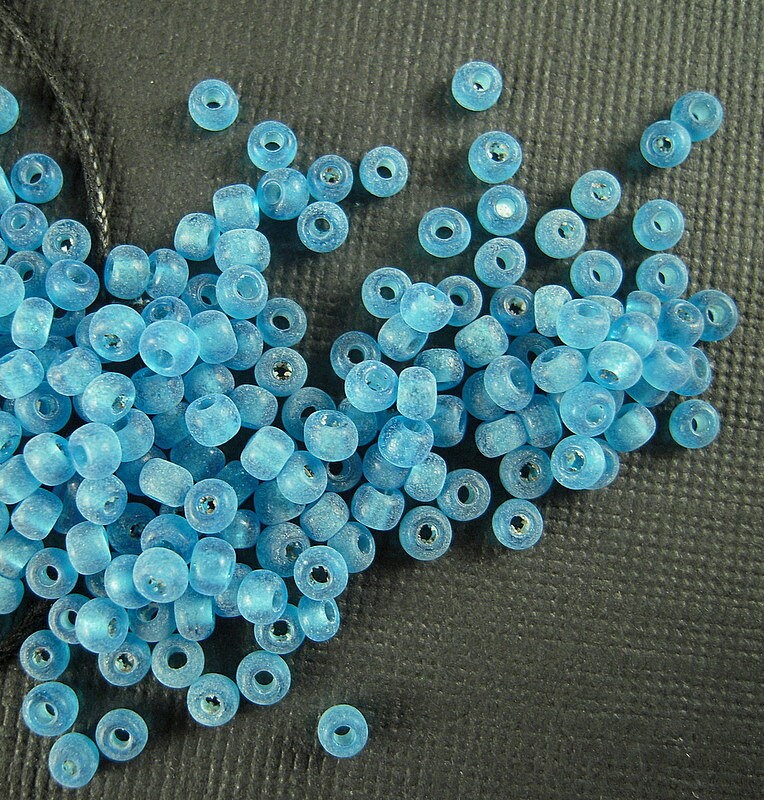 RARE Sweet Tropical Blue Antique Italian Glass Seed Beads - 2mm - Semi ...