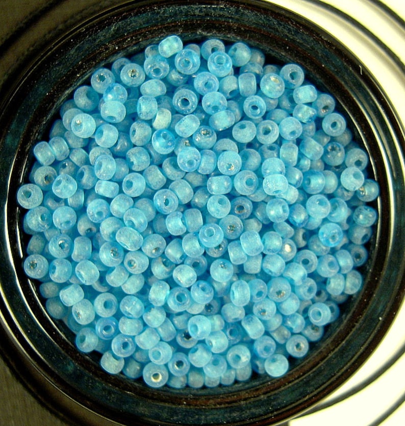 RARE Sweet Tropical Blue Antique Italian Glass Seed Beads - 2mm - Semi ...
