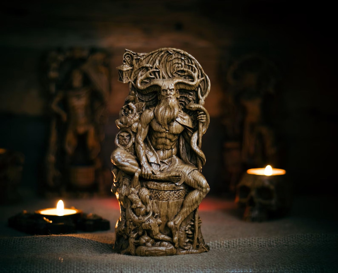 Cernunnos, Cernun, Wood Horned God, Celtic God, Altar Statue, Pagan God, Wiccan, Druid - Etsy