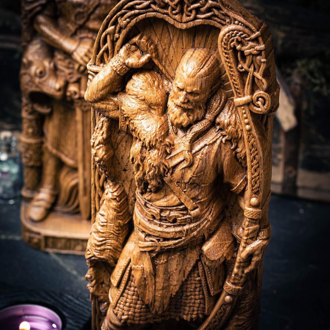 Handmade Oak Wood Ullr Statue: Norse God of Winter - Etsy