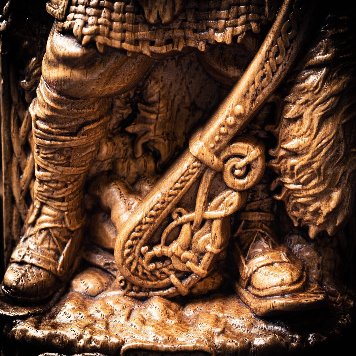 Handmade Oak Wood Ullr Statue: Norse God of Winter - Etsy