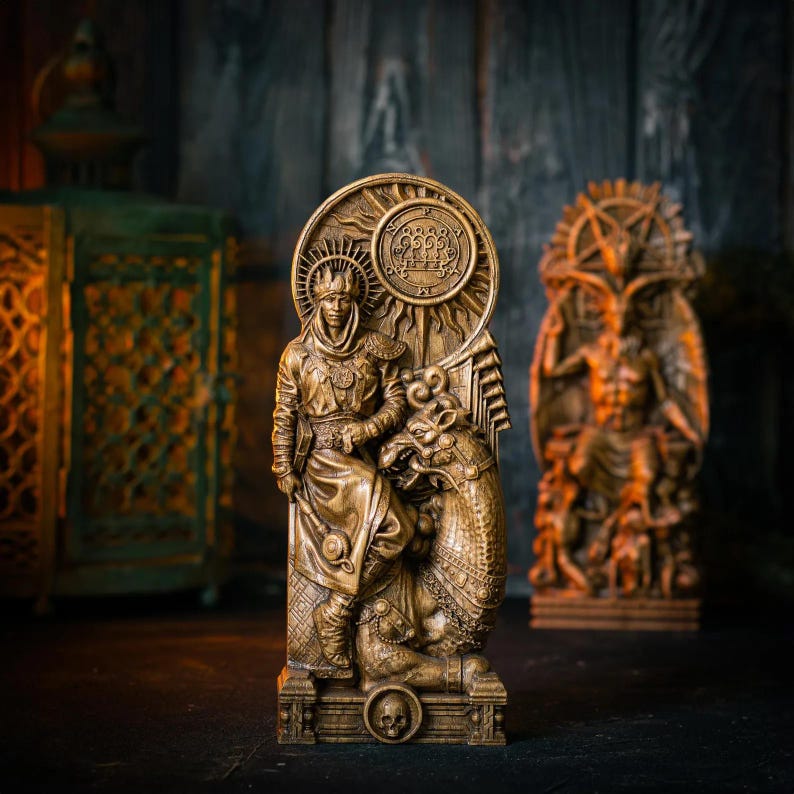 King Paimon Statue Ars Goetia Demon Lucifer Right Hand Demonology - Etsy