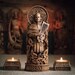 Hand Carved Oak Bragi Statue - Norse God Sculpture, Viking Altar - Etsy