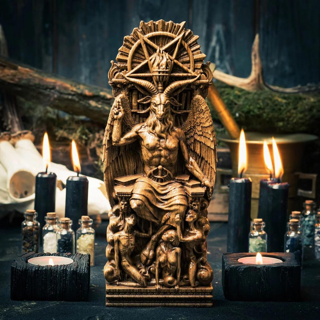Baphomet Statue Home Altar for Wicca and Occult Enthusiasts - Etsy