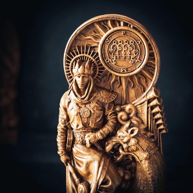 King Paimon Statue Ars Goetia Demon Lucifer Right Hand Demonology - Etsy
