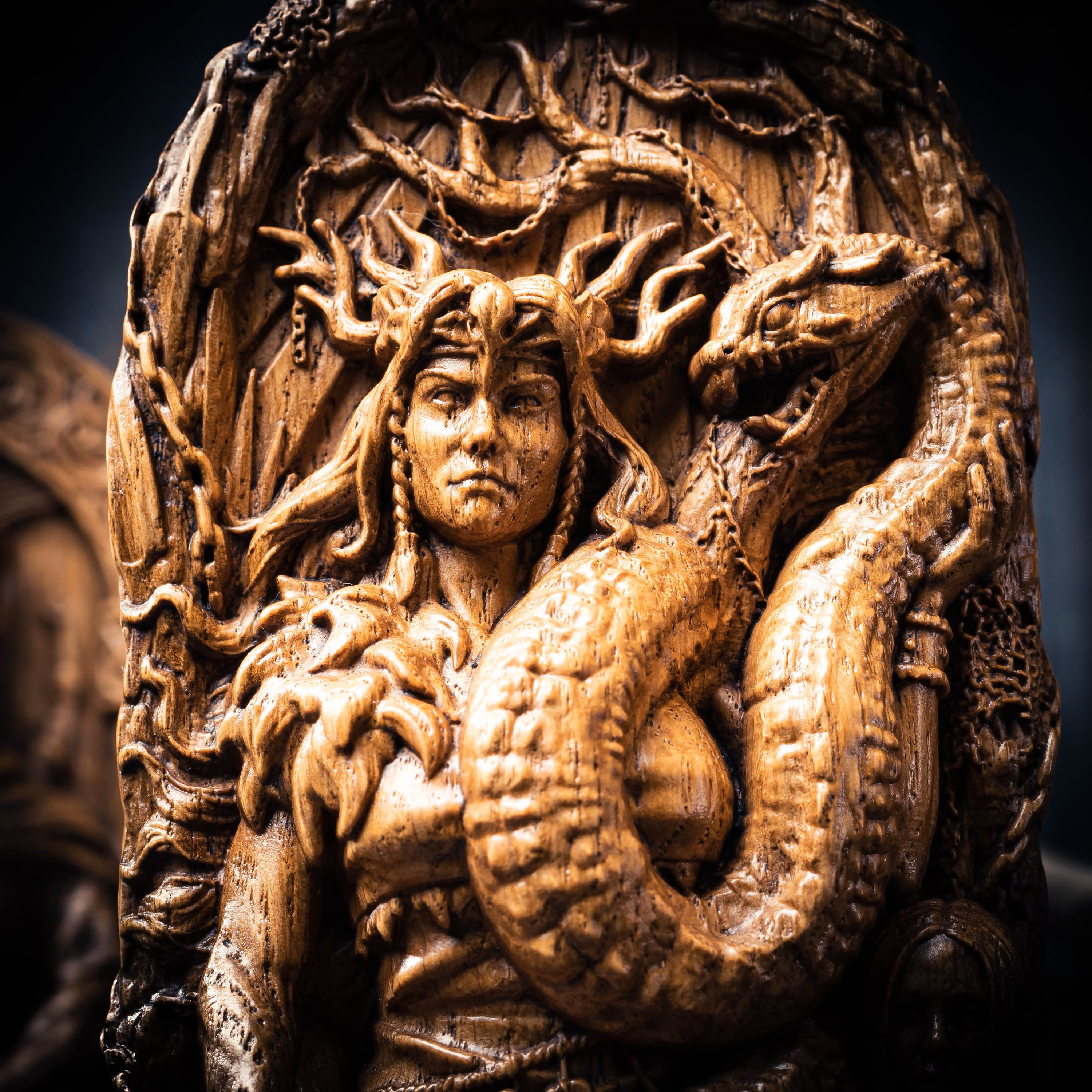 Handmade Oak Angrboda Statue: Norse Mythology Queen of Iron Wood - Etsy