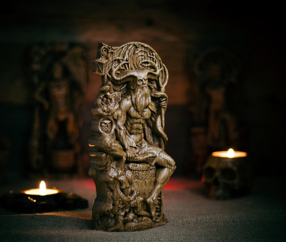 Cernunnos, Cernun, Wood Horned God, Celtic God, Altar Statue, Pagan God, Wiccan, Druid - Etsy