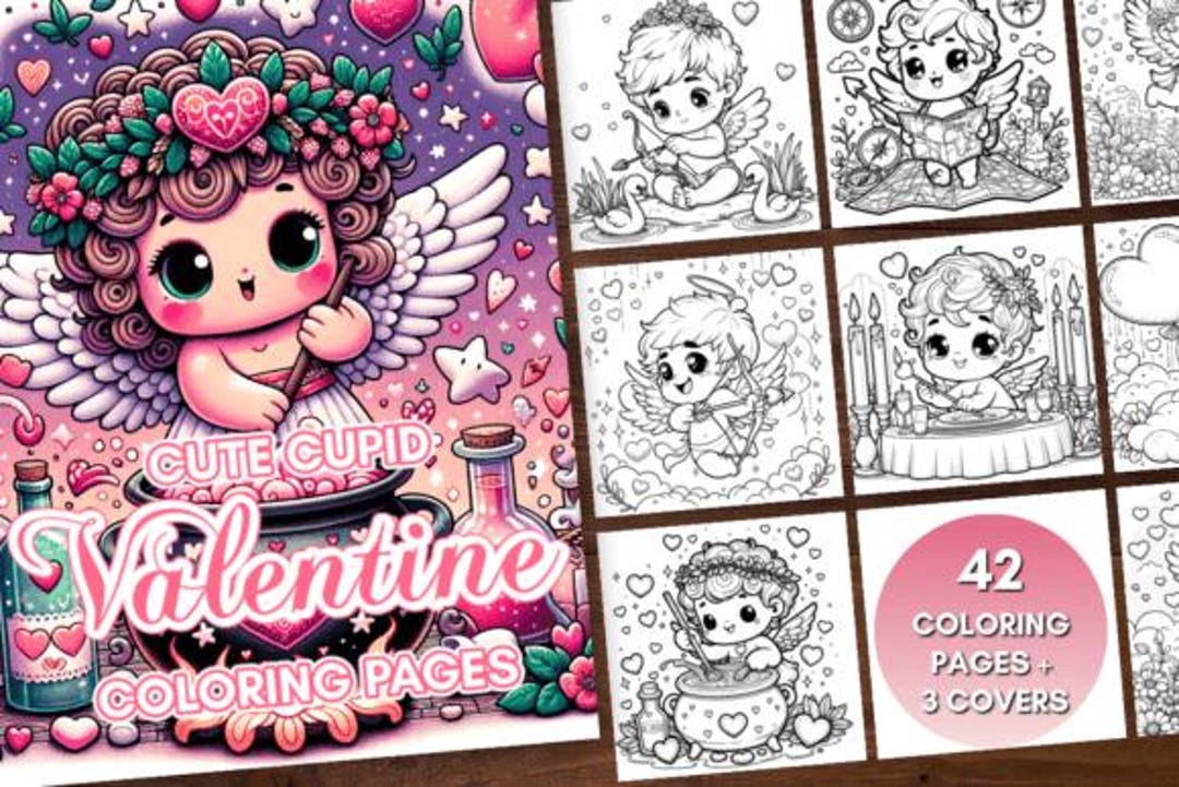 Cute Cupid Valentine Coloring Pages Adorable Printable Designs for Kids ...