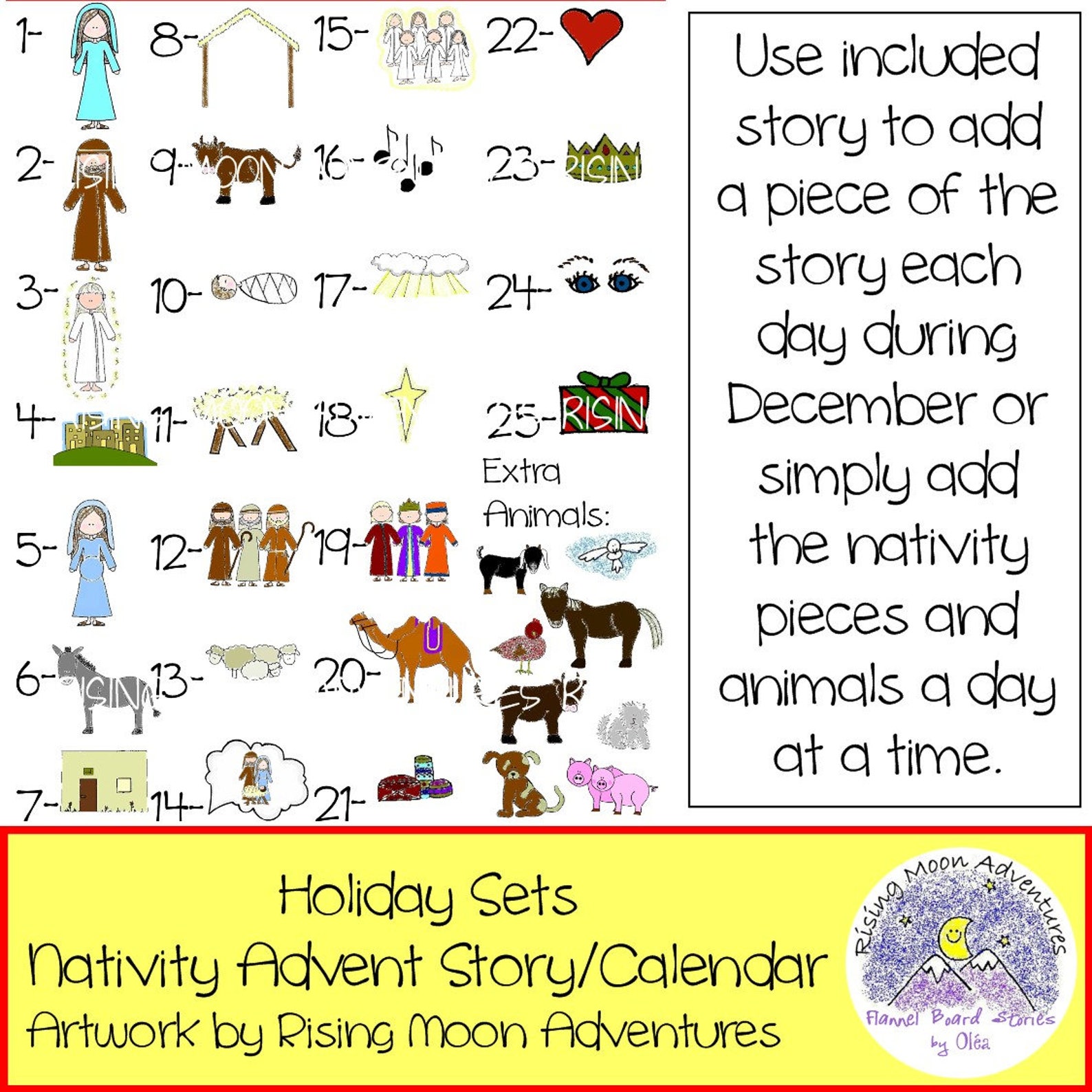 Christmas Advent Nativity Calendar Story Download - Etsy