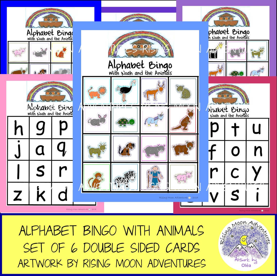 Alphabet Bingo Game Set of 6 - Etsy