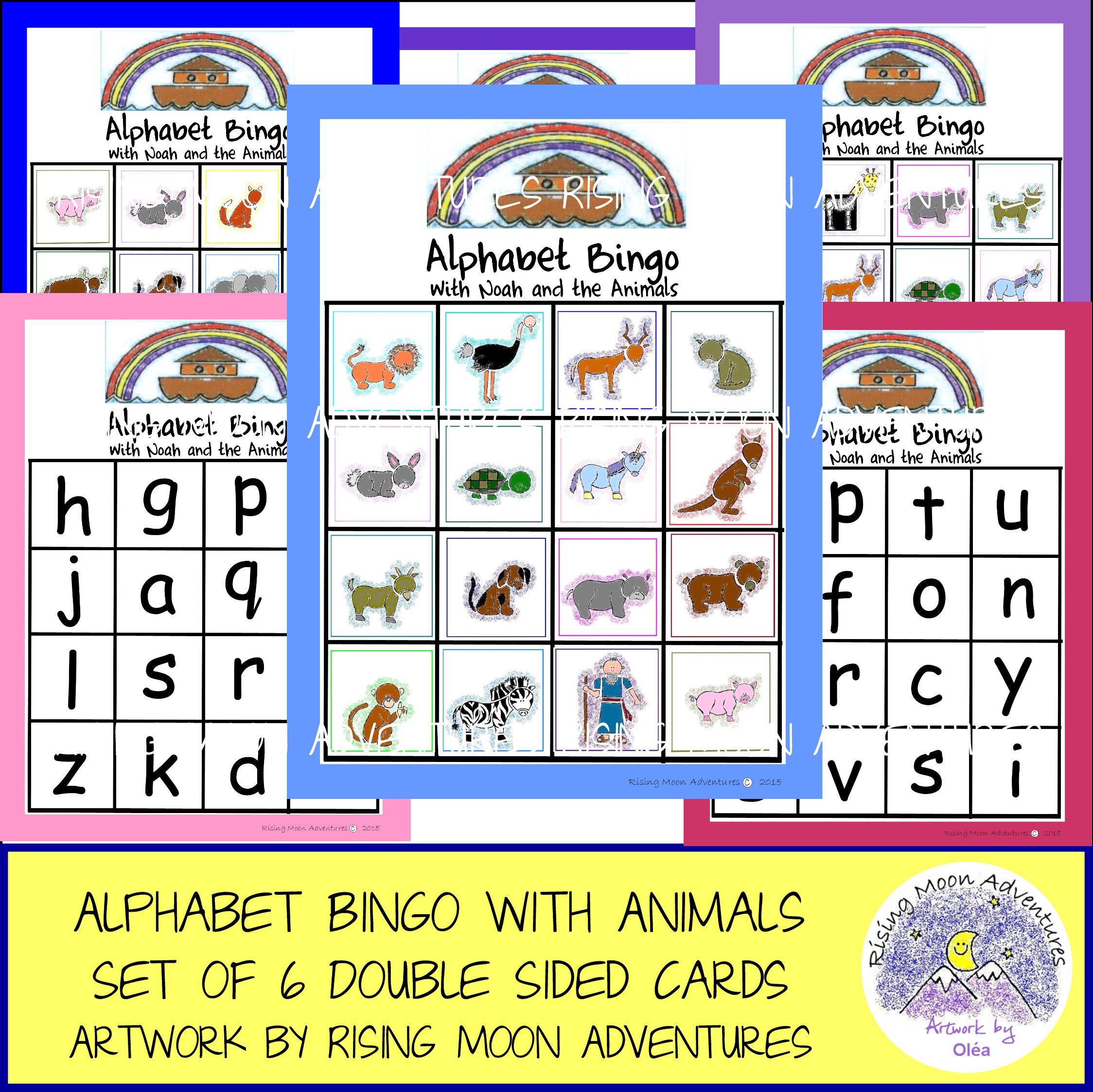 Alphabet Bingo Game Set of 6 - Etsy