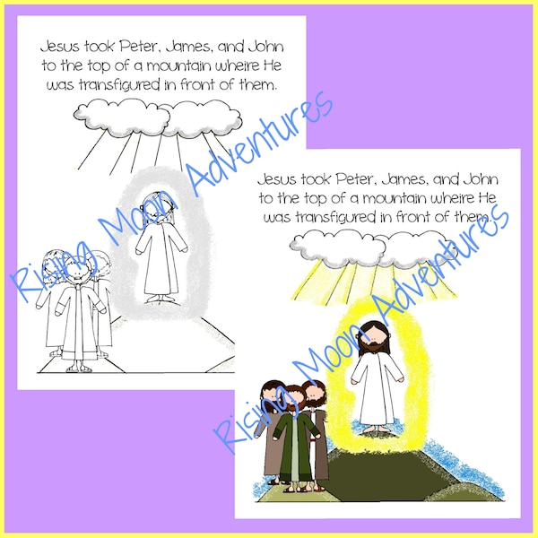 Transfiguration Jesus Coloring Page - Etsy