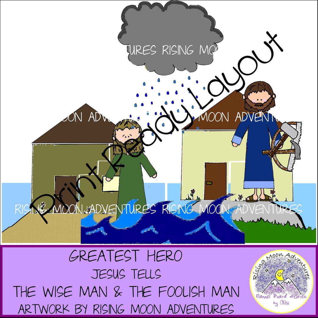 Wise Man Built His House on a Rock Bible Pages Download With Story - Etsy