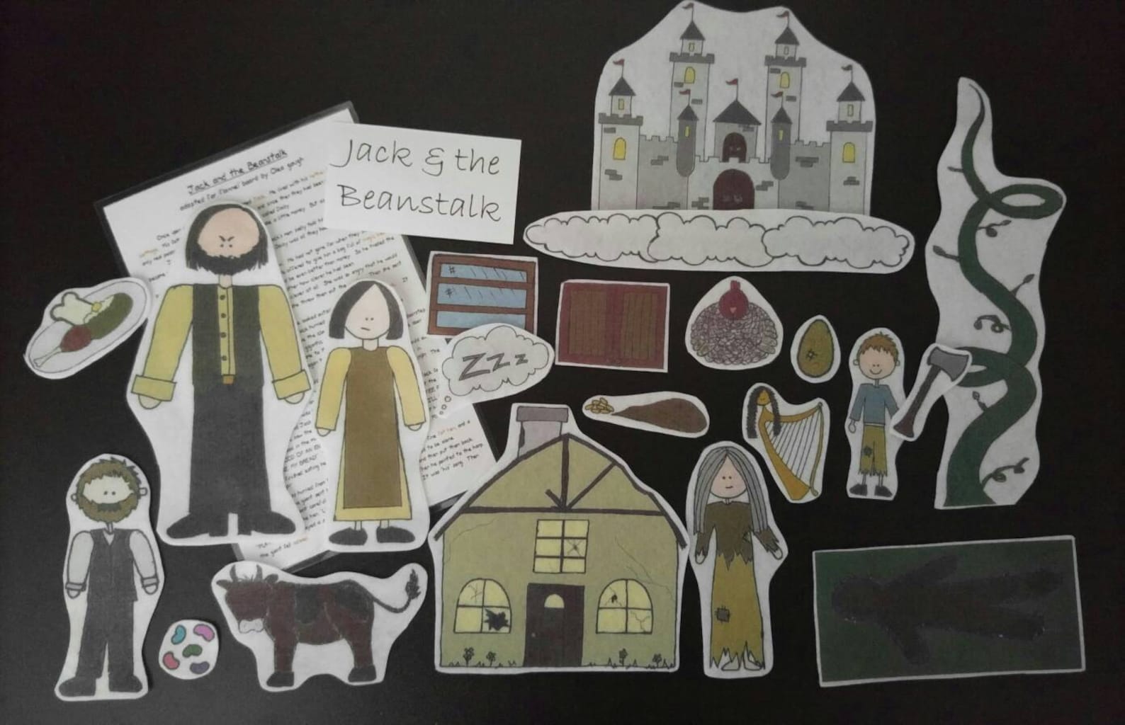 Jack and the Beanstalk Cutouts With Laminated Story Card in - Etsy