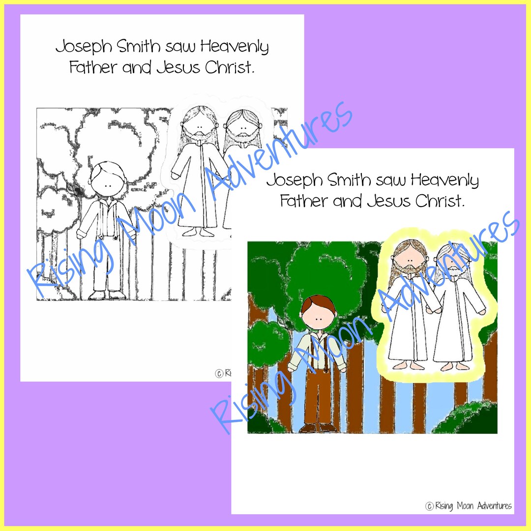 Joseph Smith Coloring Page and Colored Display Page Download - Etsy