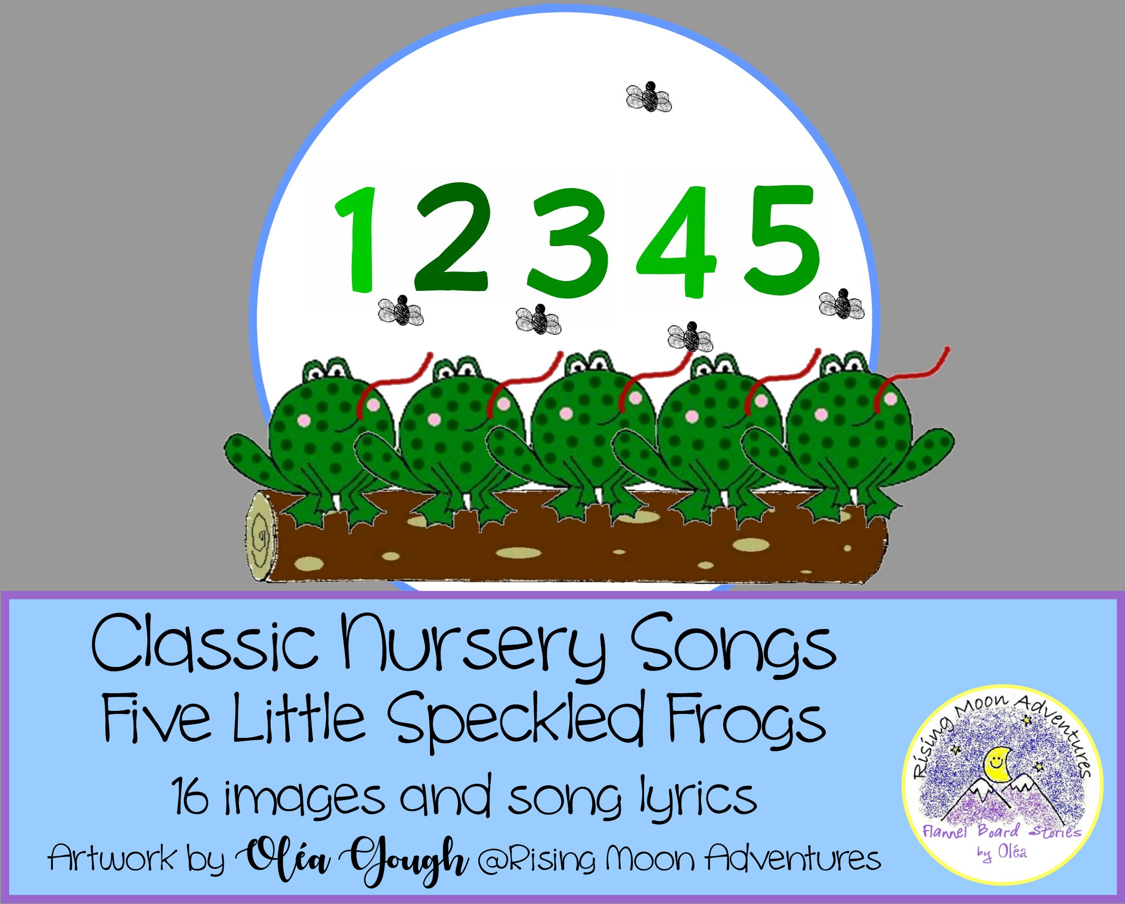 Five Little Speckled Frogs Images Download With Lyrics File - Etsy UK