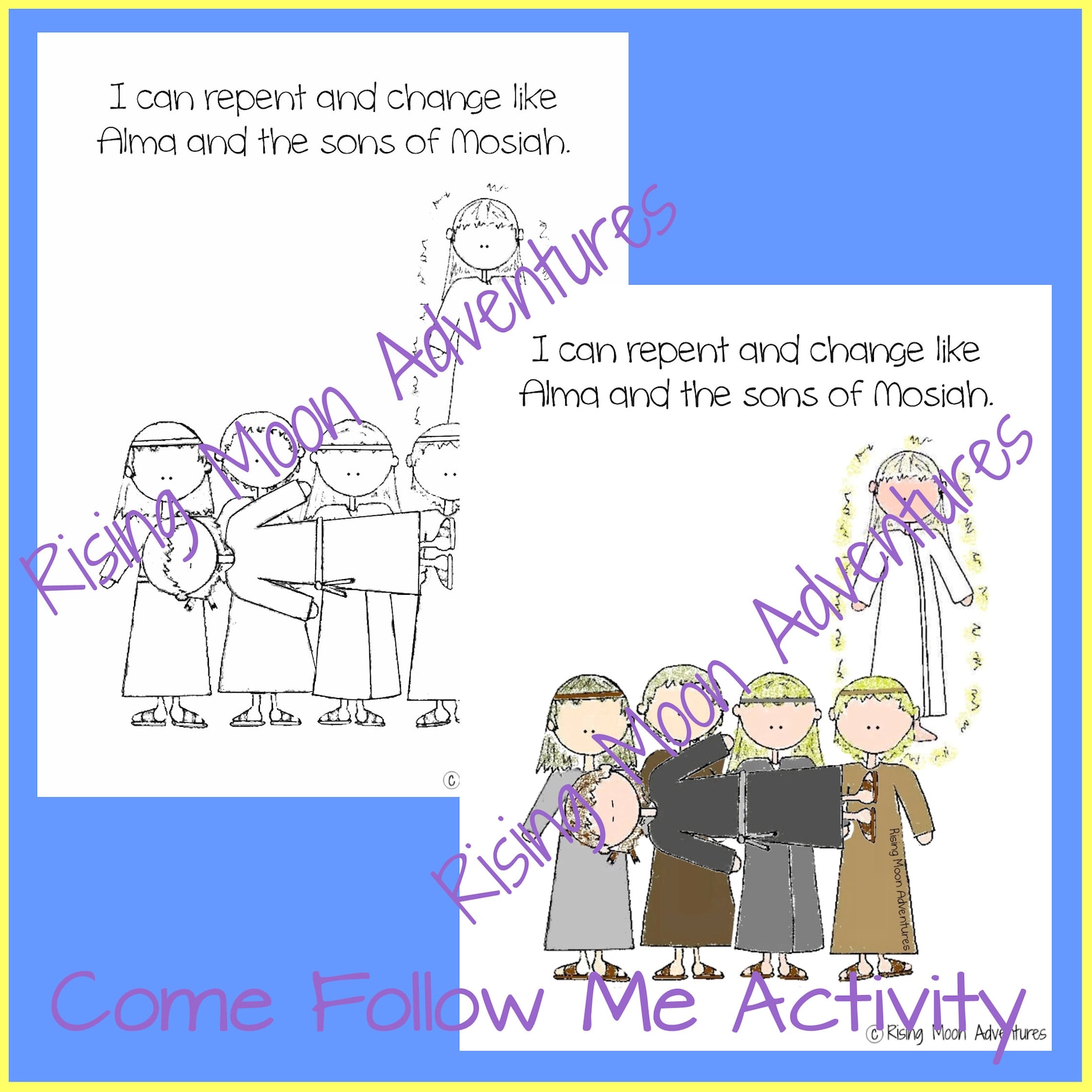 Alma the Younger Repentance and Change Coloring Page and Colored ...