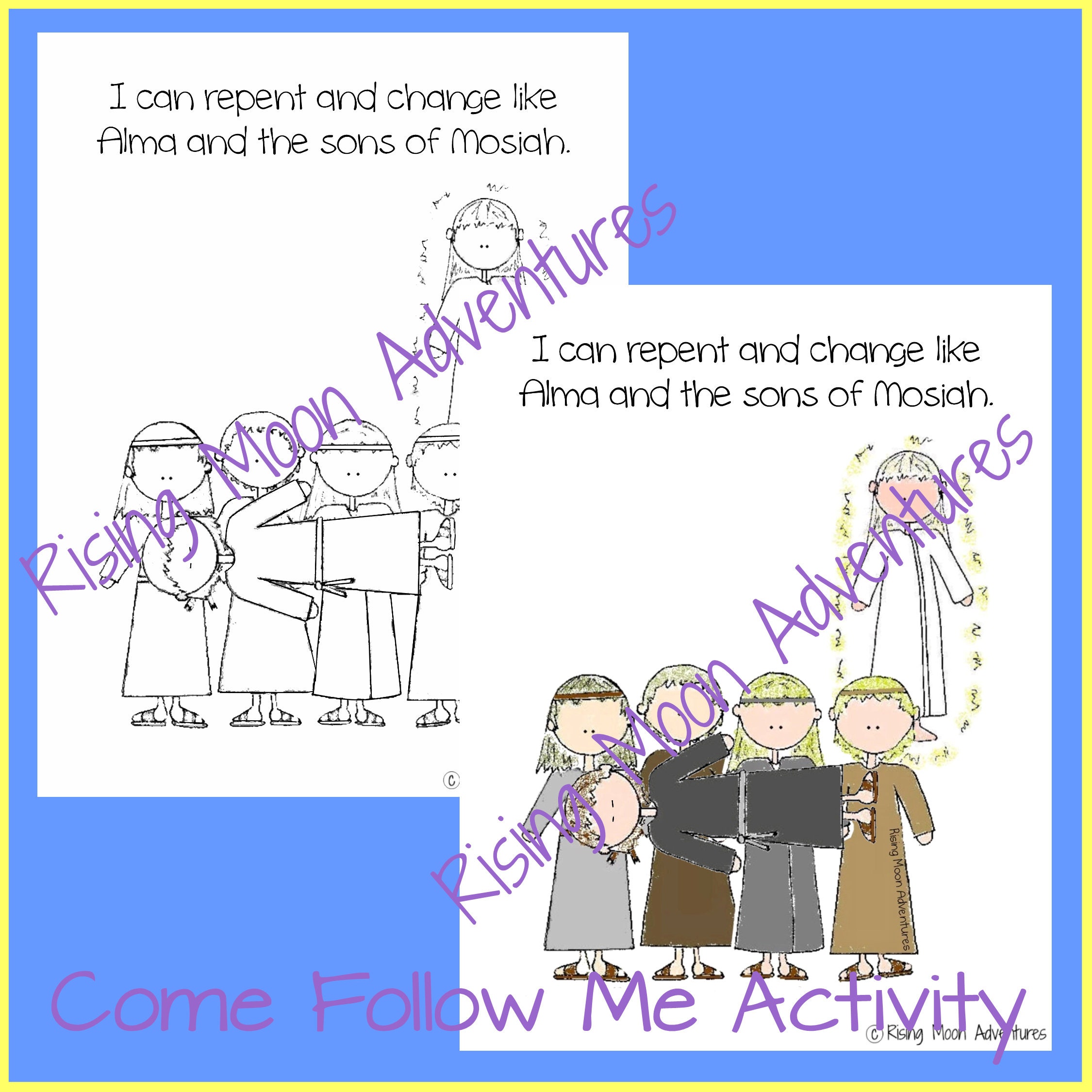 Alma the Younger Repentance and Change Coloring Page and Colored ...