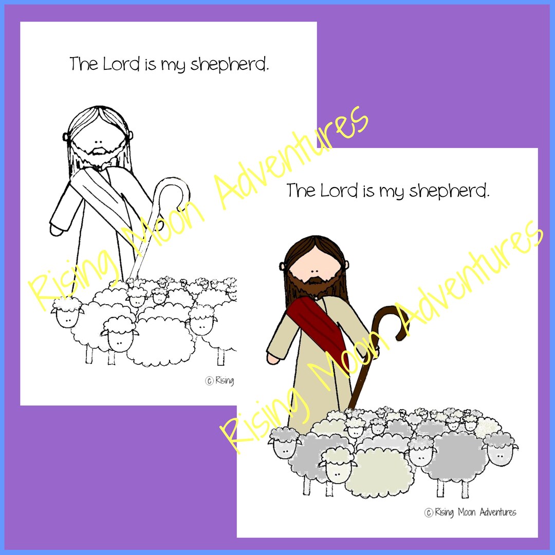 The Lord is My Shepherd Coloring Page and Colored Display Page Download ...