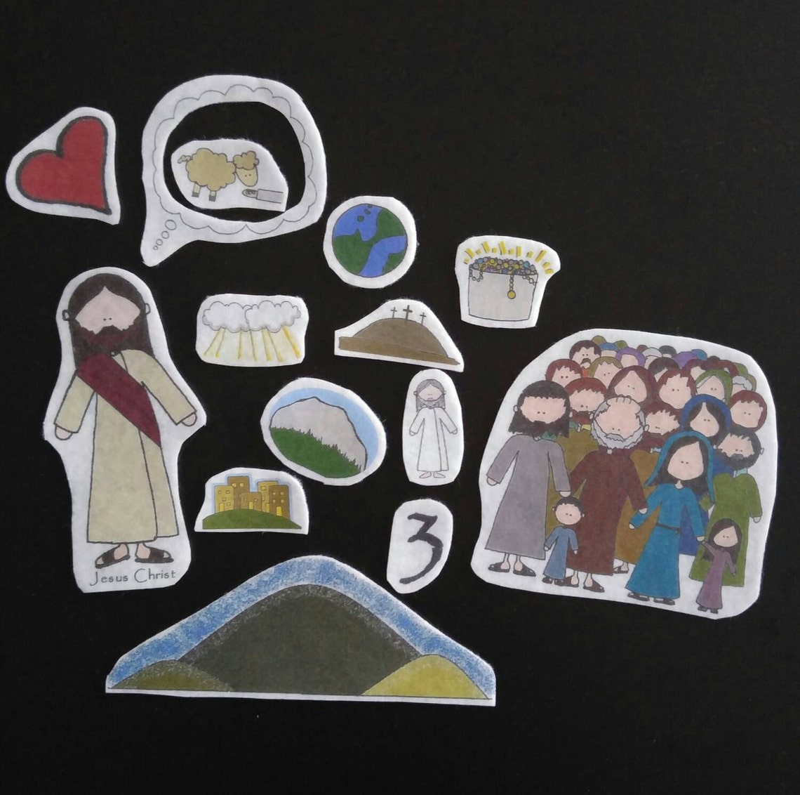 Jesus and His Disciples Cutouts With Laminated Story Card | Etsy